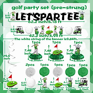 Pre-assembled Golf Birthday Party Decorations Golf Themed Party Decorations Golf Decorations for Party Golf Banner 6 Golf Party Hanging Swirl 3 Golf Honeycomb Centerpieces Par-Tee Time Birthday