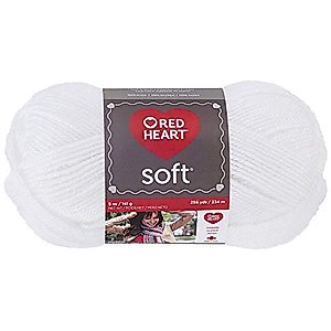 RED HEART Soft Yarn, White