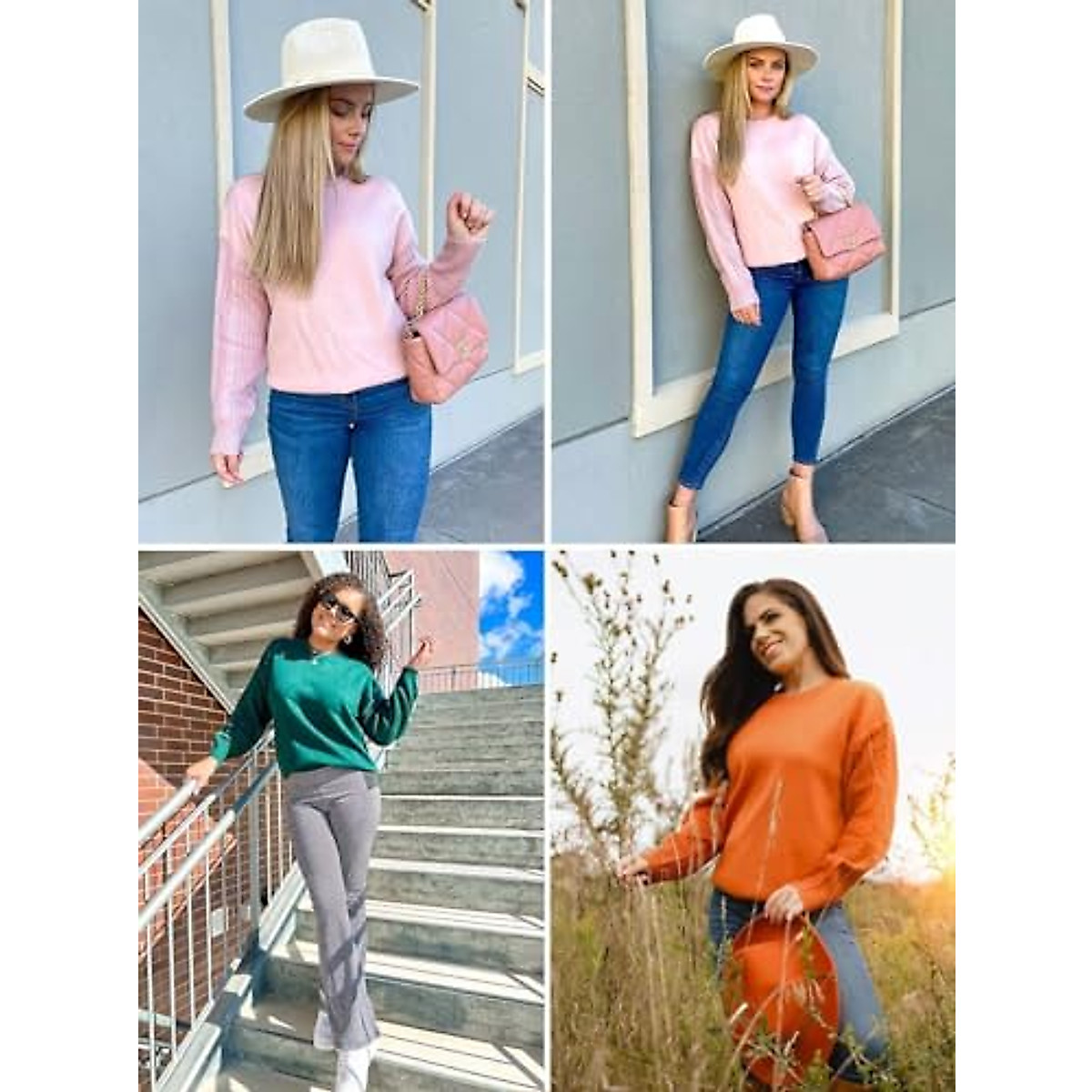 ZESICA Women's 2023 Fall Long Sleeve Crew Neck Solid Color Cable Knit Chunky Casual Oversized Pullover Sweater Tops,Camel,Large