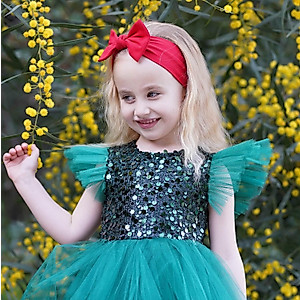 BABYGIZ Baby Girl Headbands-Infant,Toddler Cotton Handmade Hairbands with Bows Child Hair Accessories (Red)