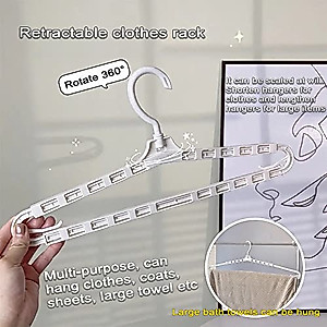 ZEYDURL Large Clothes Hangers Extra Wide Hangers Towel Clips Enlarge Adjustable Shoulder 16.9”-26.2” Drying Hanger for Wide Clothes, Shirts, Bath Towels 4 Pack(White)