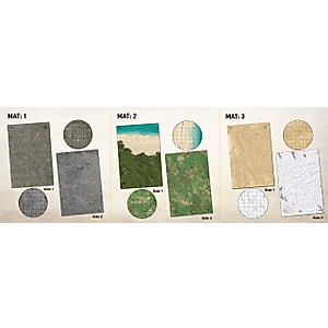 Melee Mats DND Map Starter Kit for Dungeons & Dragons Game - 24” x 36" 3 Pack Double Sided, Wet/Dry Erase Battle Terrain Grid - Ultimate Tabletop Board Gaming Experience with Accessories