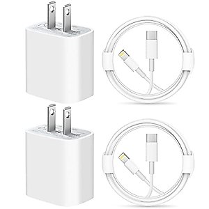 iPhone 14 13 12 11 Super Fast Charger [Apple MFi Certified] Lightning Cable 20W PD USB C Wall Charger 2-Pack 6FT Fasting Charging Block Compatible with iPhone 14/14 Pro Max/13/13Pro/12/12 Pro/11,iPad