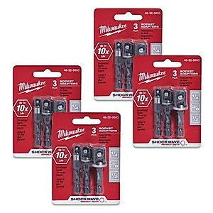 MILWAUKEE ELEC TOOL 48-32-5033 3 Piece 1/4" He x Adapter Set (4)