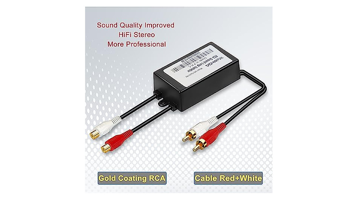 RCA Noise Filter Hum Eliminator (No Reduce Bass) Ground Loop Isolator ...
