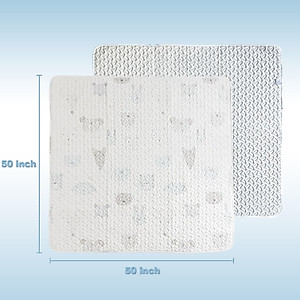 Cartoon Baby Play Mat, Baby Crawling Mat Foldable 50 x 50'' Washable, Thick Playpen Mat, Portable Baby Floor Activity Mat for Playpen Toddler Tummy Time Activity