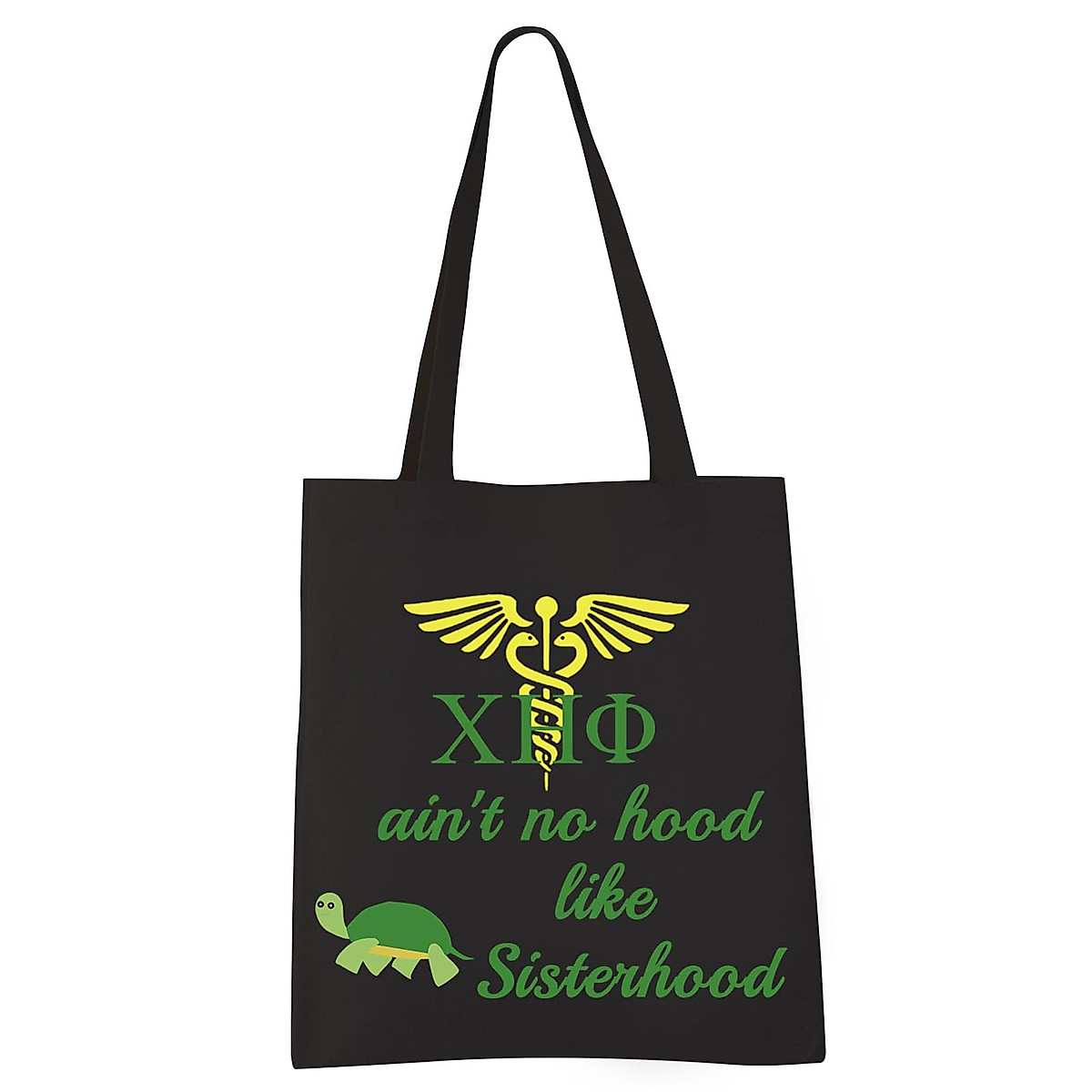 VAMSII Chi Eta Phi Sorority Tote Bag Sorority Sister Gifts Ain't no Hood like Sisterhood Bag Paraphernalia Sorority Gifts(like Sisterhood tote)