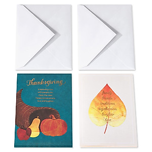 American Greetings Thanksgiving Cards, Giving Thanks and Much To Celebrate (6-Count)