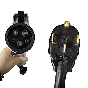 Splitvolt NEMA 14-50 Level 2 Charger with 16 ft Cord, 40amp EV Charger, NEC-Safe Fast 50 Amp Circuit Charging, J1772 Plug, Includes EVSE Cable Travel Bag