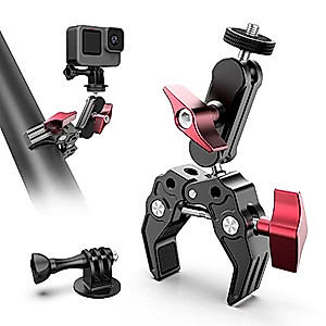 UTV Camera Mount Compatible with Gopro Fits 0.82"-2.36" Roll Bars or Roll Cages, ATV Large Tube Mount for Gopro,360° Rotation Aluminum UTV Camera Holder for Gopro Hero11,Mevo Start for Off-Road, Boat