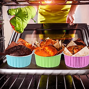 200 Pcs Aluminum Foil Cupcake Baking Cups 4.2 oz Disposable Ramekins Cupcake Liners Dessert Cups with Lids Mini Cake Pans Holders Mini Cheesecake Container for Valentine's Day Party (Vivid Colors)