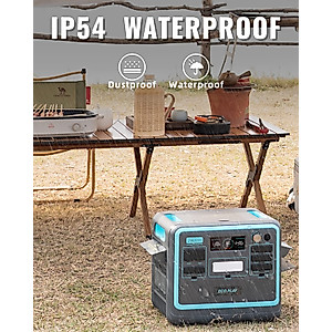 Portable Power Station, 2400W Solar Generator, 2048Wh LiFePO4 Battery, 1.8H Fast Charging, 110V AC Outlets, Adjustable Input Power, Outdoor Generators for Camping, Home Use, Emergency or RV Travel