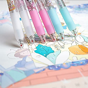 Eiodlulu Anime Gel Ink Pens 6 Pcs Cat Cute Kawaii School Supplies Set Ballpoint Pens For Students Teen Girls Gift Black 0.5mm