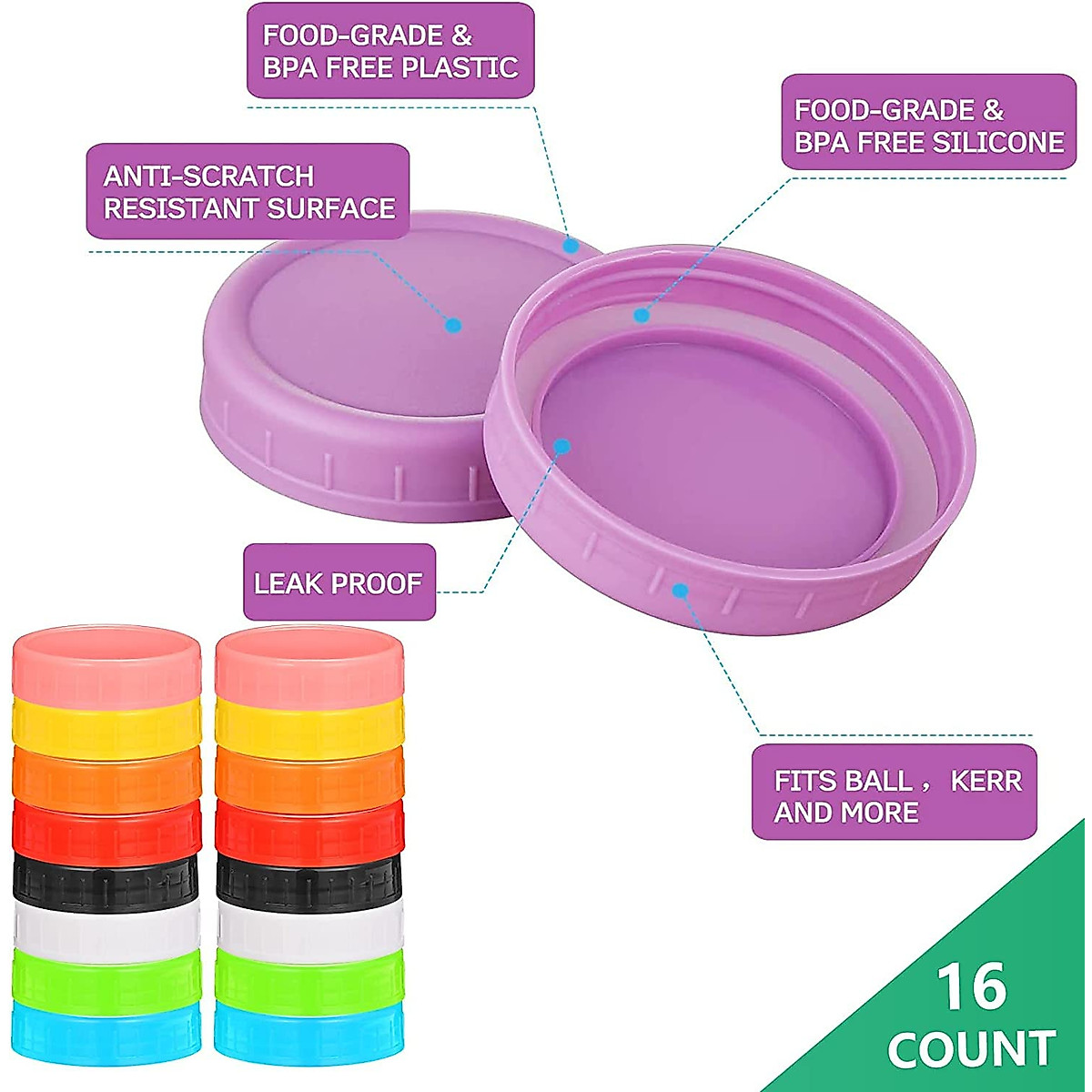 Cibeat 16 PACK Mini Mason Jars Glass Canning Jars, 4 OZ Jelly Jars With Regular Lids, Ideal for Honey, Jam, Wedding Favors, Shower Candle, Baby Food, Small Spice Jars