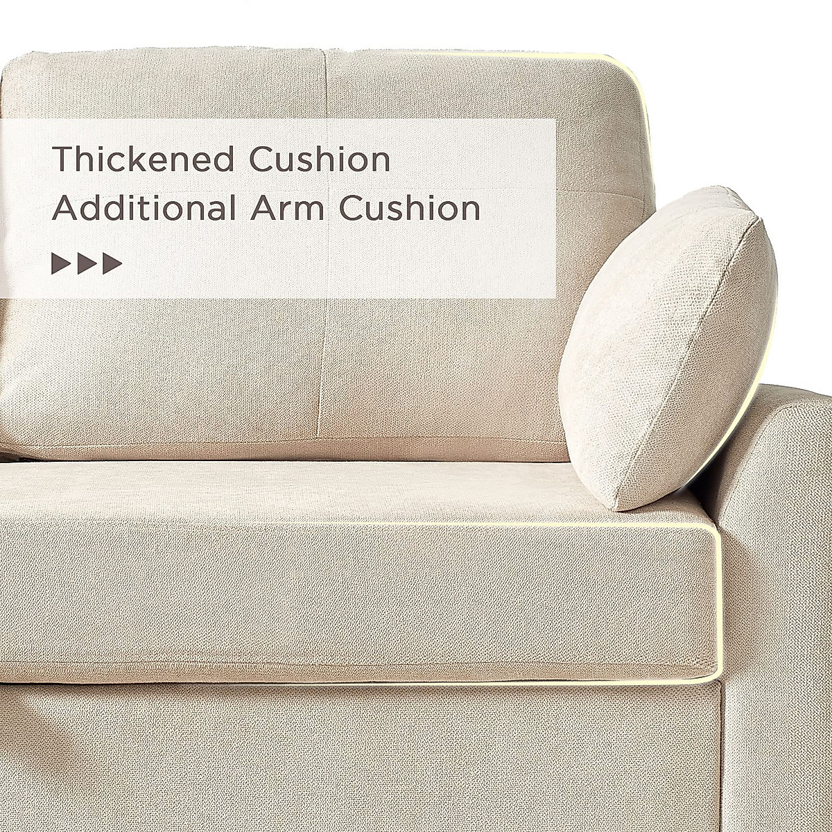 PaPaJet Sofa Bed, Sleeper Sofa with Storage Chaise-2 in 1 Pull Out Couch Bed for Living Room, Sectional Couch with Pull Out Bed Beige