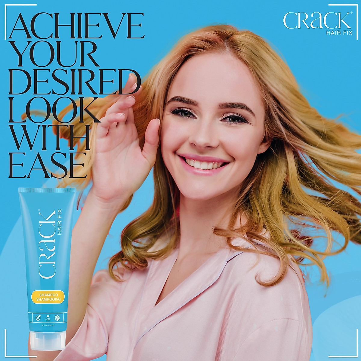 CRACK HAIR Shampoo - Moisturizes & Protects Hair From Dryness, Helps Reduce Breakage & Improves Texture, and Restores Youthful Shin