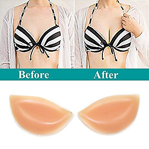 ericotry 1Pair Skin Silicone Bra Inserts Breast Chest Enhancers Push Up Booster Pads for Women Girls Underwear Swimsuits or Bikinis