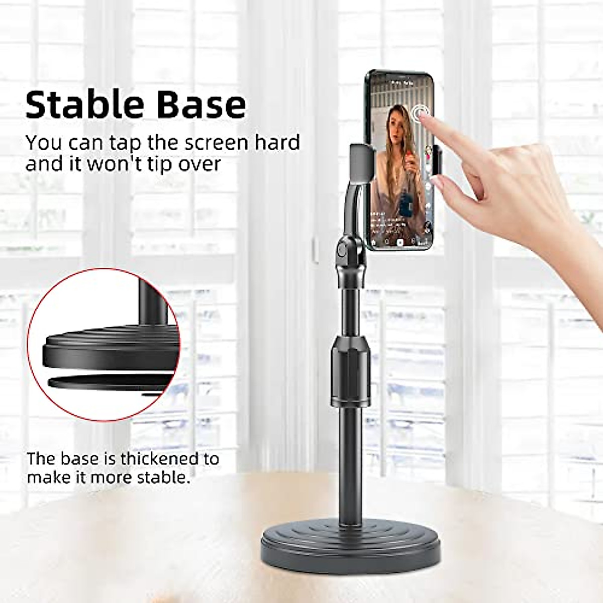 Lawdiey Cell Phone Stands, Multifunctional Mobile Phone Bracket Live Broadcast Bracket Adjustable Height Mobile Phone Telescopic Portable Bracket Live Bracket