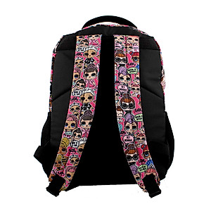 L.O.L. Surprise! Dolls Girls 16" School Backpack (One Size, Black/Pink)