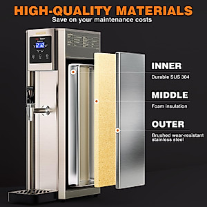 Wantjoin Commercial Hot Water Dispenser with Commercial Plug, Electric Water Boiler Warmer 30L(8 Gallon)/Hour, Hot Water Machine 10L (2.5 Gallon), Instant Heating for Coffee & Milk Tea,1800W