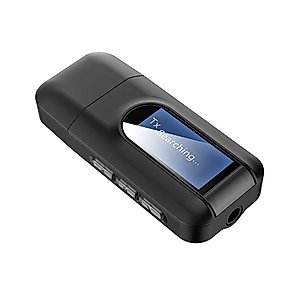 Kithing USB Bluetooth 5.0 Adapter Wireless Dongle for PC Laptop, 2 in 1 Bluetooth Receiver Transmitter for Home Stereo,Car,TV