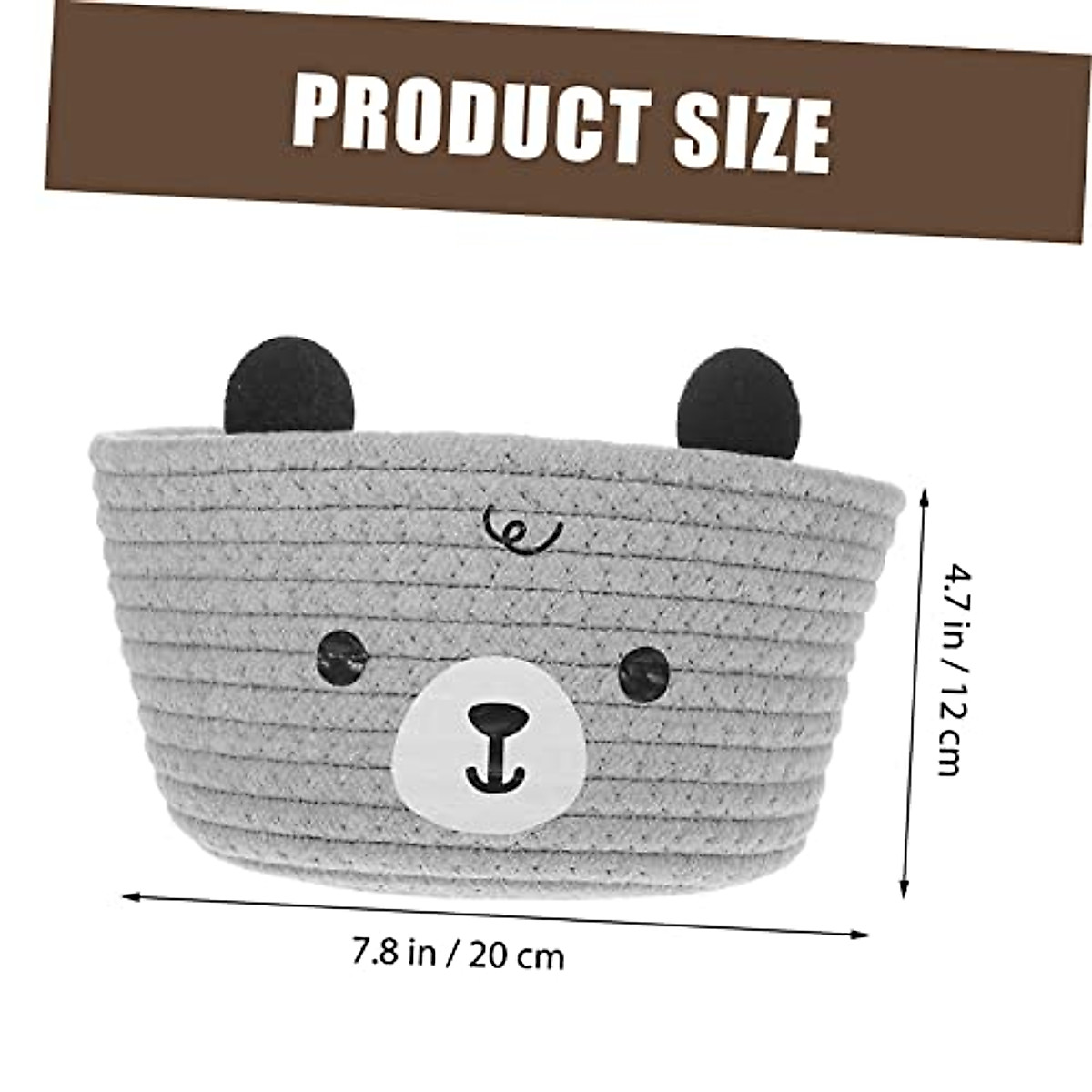 FONDOTIN Cotton Rope Storage Basket Woven Basket Baby Storage Bin Laundry Basket for Baby Cat Baskets Sundries Basket Baby Nursery Organizers Grey Storage Organizer No Lid Basket Manual