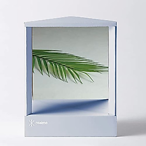 Realme Non-Reversing Cosmetic Stand Mirror, True Reflection, Vanity Makeup Mirror, 9" Non-Magnifying Desk Mirror, Rectangular Tabletop Mirror (Essential Edition) (Green Gray)