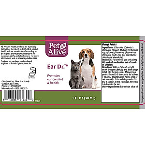 PetAlive Ear Dr. - Natural Ear Drops Promote Ear Comfort and Health in Cats and Dogs - Soothe Ear Discomfort to Reduce Constant Scratching - Keep Pets Ear Canals Clean and Clear - 30 mL