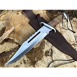 Perkin | 16 Inches Fixed Blade Hunting Knife | Leather Sheath