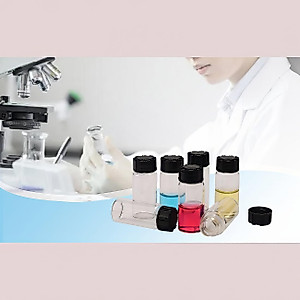 Clear Glass Vials with Screwcap Empty Vials Bottles Liquid Sampling Sample Glass Bottles for Travel (50 pcs 10 ml)