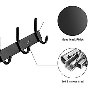 JOLY FANG Coat Rack Wall Mounted, 17 inch Coat Hook for Hanging, Heavy Duty Stainless Steel Coat Hanger Wall Mount for Entryway Bathroom Kitchen ( 4 Hooks )