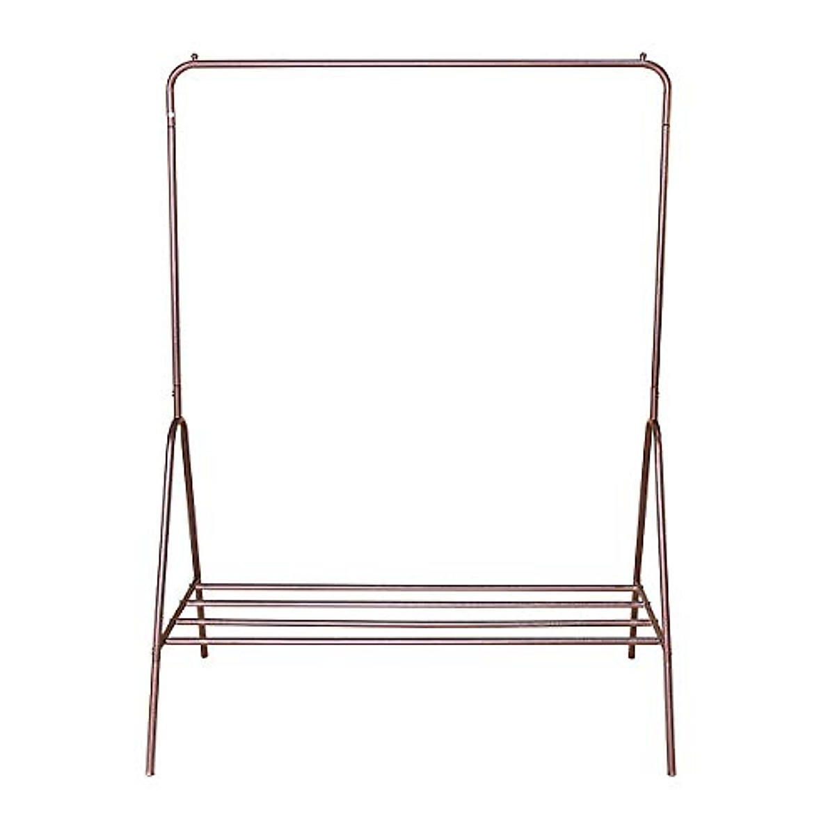Metal Garment Rack Single Rail Clothing Rack Closet Organzier Heavy Duty with Shelves, Brown