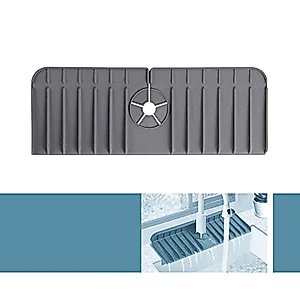 Futon.Z Silicone Faucet Handle Drip Catcher Tray, Silicone Faucet Mat, Faucet Water Catcher Mat, Silicone Sink Splash
