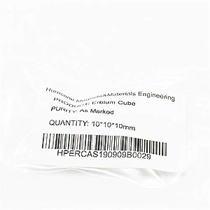10mm Erbium Element Cube for Element Collection 0.39" Er Density Cube Periodic Table Collect DIYs Biz Gift
