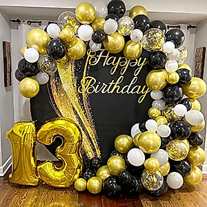RUBFAC Black Balloons Latex Balloons 100pcs 12 Inch Helium Balloons for Birthday Graduation Baby Shower Wedding Holiday Party Decoration, Black Ribbon