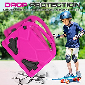 VOFTEEK Kids Case for All New Amazon Fire HD 8 & HD 8 Plus Tablet (2022 Model & 2020 10th Gen,2020/2022 Release), Durable Shockproof Protective Case with Handle Stand for Fire 8 inch 2020 Model, Pink