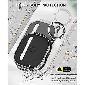 OTOPO Compatible with AirPods Pro 2/Pro Case Men Lock, Double Secure Lock Clip Shockproof Hard Shell Protective iPods Pro 2 Case Cover with Keychain for Apple AirPod Pro 2nd Generation Black