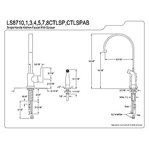 Kingston Brass LS8713CTLSP Continental Kitchen Faucet, Brushed Brass