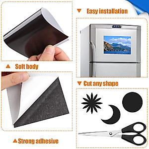 15 Pack Magnetic Sheet with Adhesive, 3.7" x 5.7" Adhesive Magnetic Sheets, Cuttable Flexible Magnetic Sheet, Displate Replacement Magnets Backing