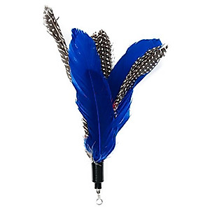 EcoCity Cat Wand Feather Refills for Interactive Cat and Kitten Wands Include 6 Pieces Replacement Feathers and 1 Soft Furry Tail for Cats (7 Pieces)