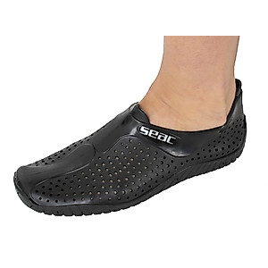 SEAC Men's Classic Rubber Water Shoes for Beach, sea, Pool and Leisure, Women and Children, Black, 5.5/7 UK