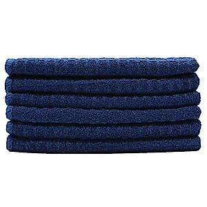 VeraSong Microfiber Kitchen Cleaning Cloth Thick Dish Rags Waffle Weave Washcloths Dish Cloths Ultra Absorbent Odor Free 12inch X 12inch 6 Pack Navy Blue