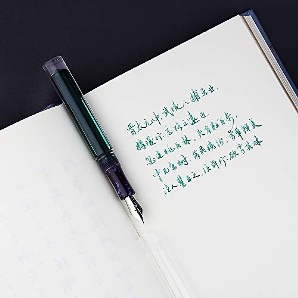 Lanxivi Majohn C1 Fountain Pen Fine Nib Clear Transparent Acrylic Resin, Mini Pocket Pen, Eyedropper,Cartridges and Converter Filling