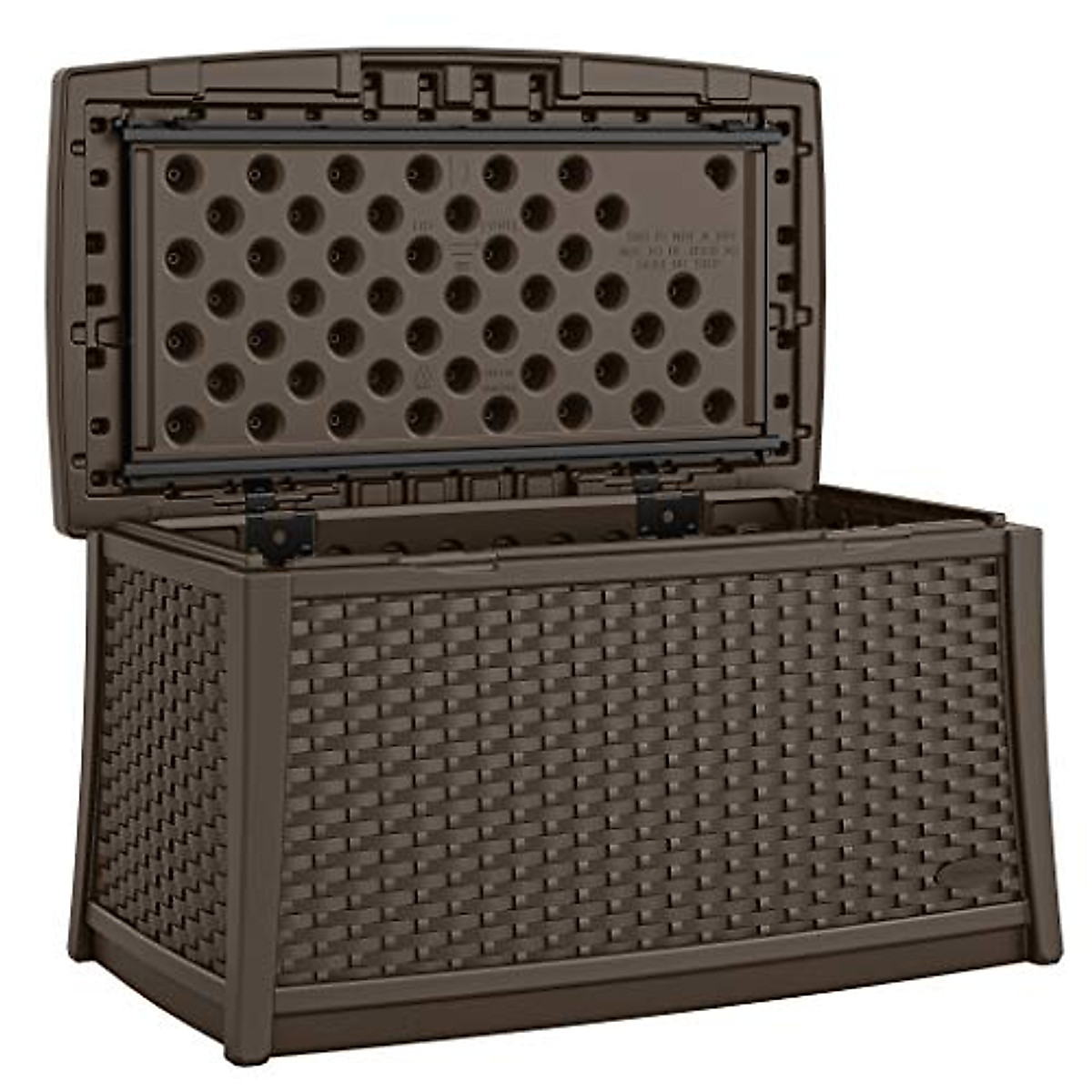 Suncast 30 Gallon Resin Outdoor Patio End Table Storage Box, Java