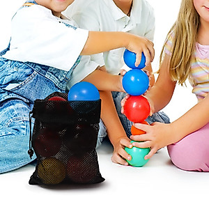 SBYURE 10Pcs Nylon Mesh Drawstring Bag,8 x 11.4 Inch Nylon Mesh Bags with Drawstrings Black Nylon Mesh Bags with Cord Lock Closure for Balls and Travel Laundry Bag