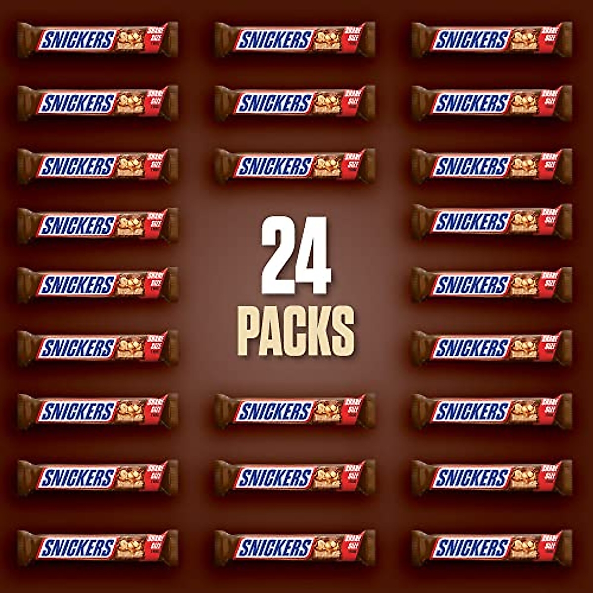 SNICKERS Candy Milk Chocolate Bars, Share Size Bulk Pack, 3.29 oz Bar (Pack of 24)