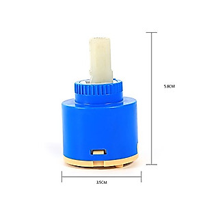 Faucet Cartridge Replacement 35/40mm Ceramic Disc Cartridge for Single Handle Faucet Kerox K35A Ceramic Disc Cartridge Water Mixer Tap Inner Control Kitchen Waterfall Faucet Valve (35mm)