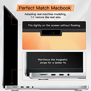 Magnetic Privacy Screen MacBook Air 13 Inch(2018-2021, M1), Removable Anti Blue Light Glare Filter Screen Protector with Camera Cover for Mac air 13''
