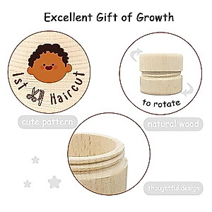 Baby First Hair Keepsake Box, Wooden Baby Memory Souvenir Collection Box, Toddler Gifts Kids Keepsake Box Kids Gifts Box, Cute Lost First Haircut Keepsake, Baby Toddler Hair Case for African Boy