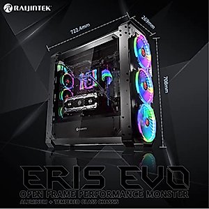 RAIJINTEK ERIS EVO, EEB/EATX case with Tempered Glass Side Panel, Maximum CPU Cooler Height up to 170 mm, Supports up to 5×2.5" HDD or 5×2.5" HDD/SSD